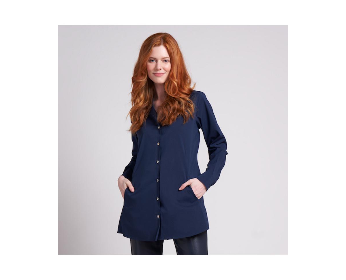 Click here for Womens Charlotte Peplum No Iron Blouse - Sailor na... prices