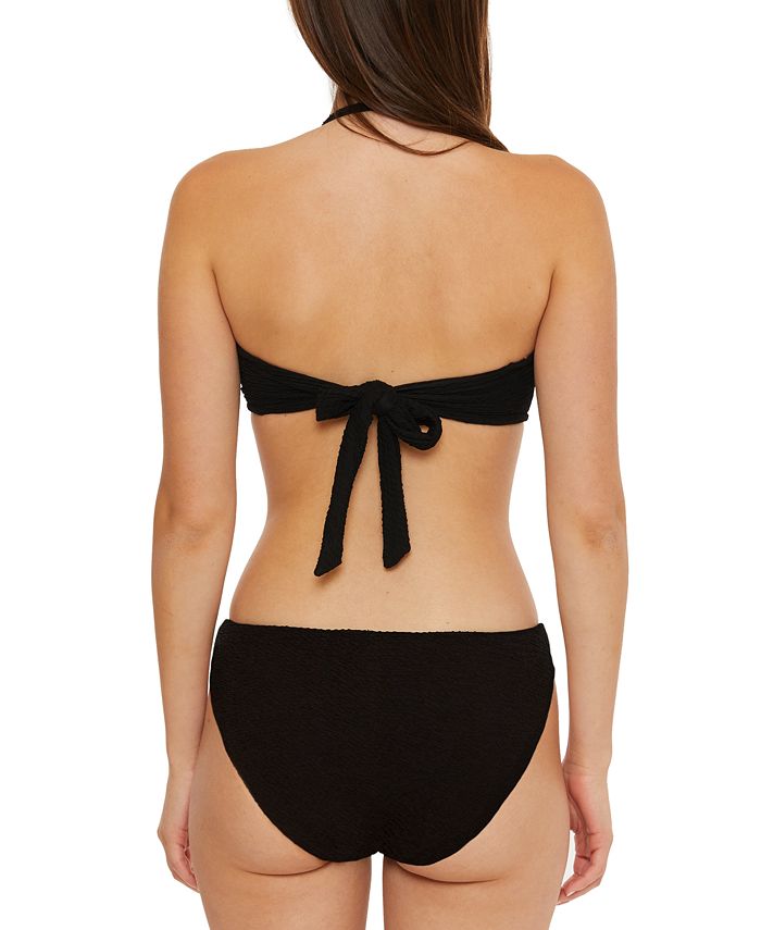 Trina Turk Black Sands Textured Molded Bandeau Bikini Top And Bottoms