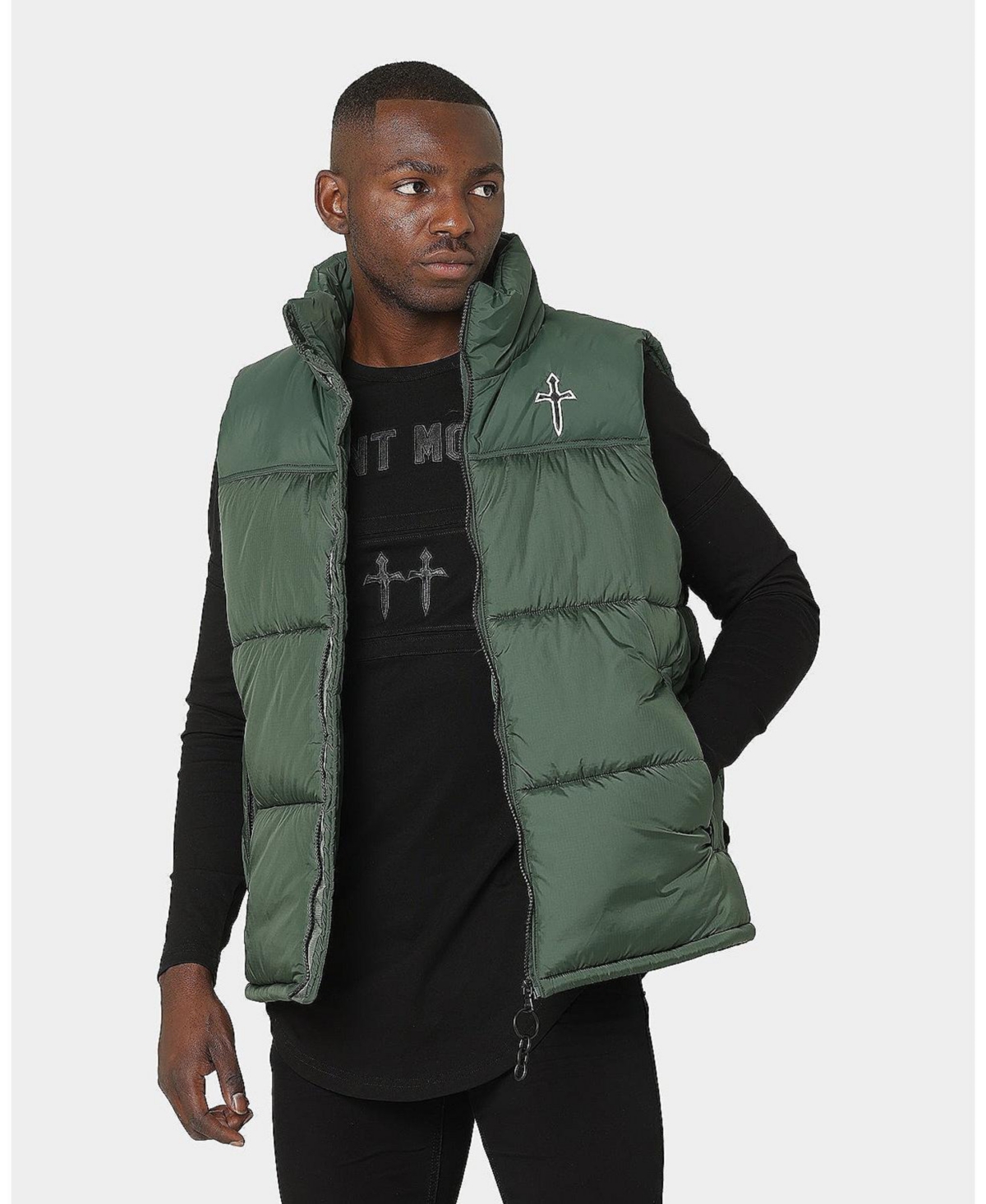 Click here for Saint Morta Mens Kingdom Puffer Vest - Dark green prices