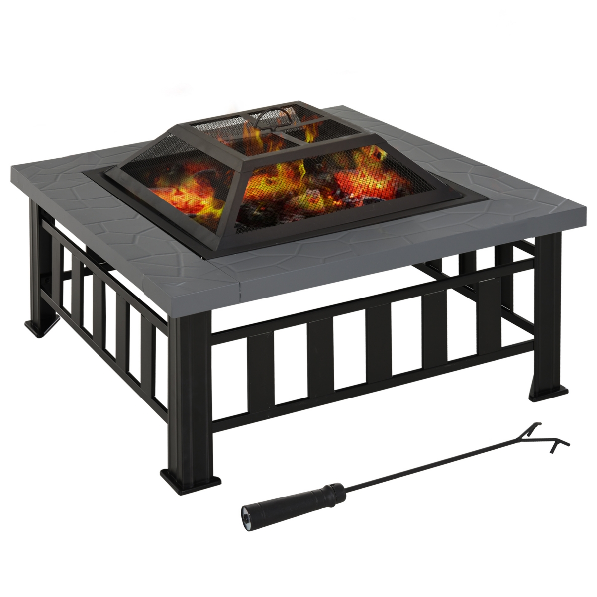 Click here for Outsunny 34" Fire Pit Outdoor Wood Burning Fi... prices