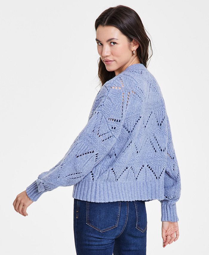 Hippie Rose Juniors' Knit Open-front Cardigan Sweater - Macy's