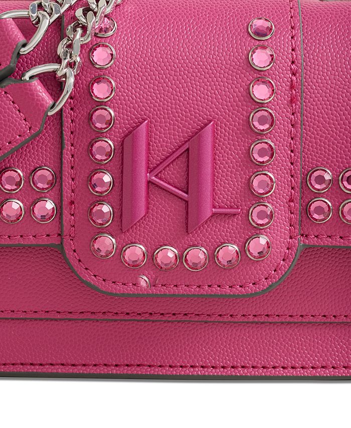 KARL LAGERFELD PARIS Corrine Embellished Leather Shoulder Bag - Macy's