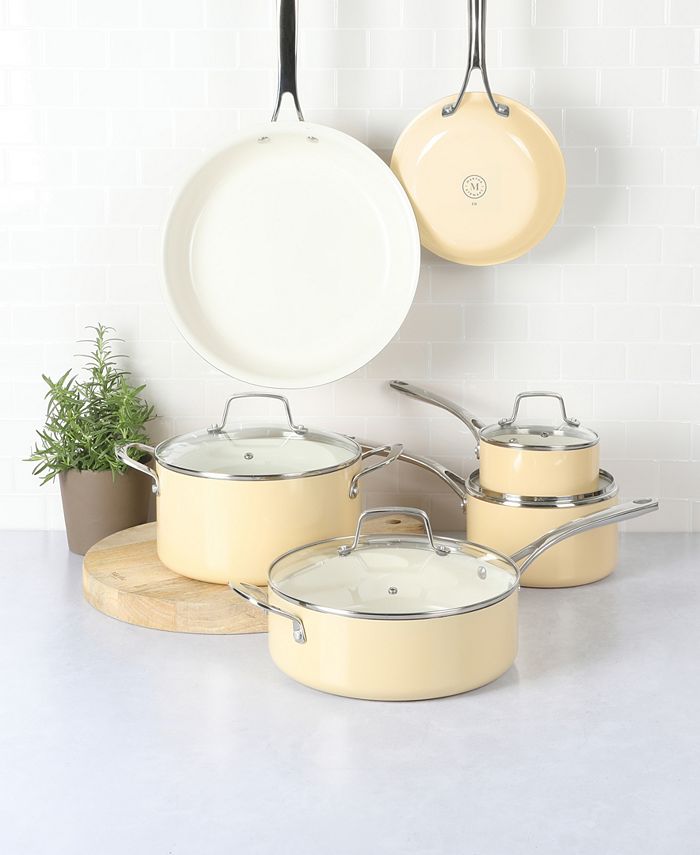 Martha Stewart Collection Lockton Ceramic Interior 10 Piece Cookware ...
