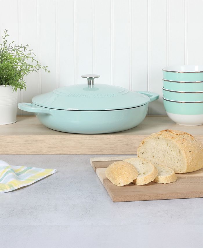 Martha Stewart Collection Braiser Enamel Cast Iron 3.5 Quart Dutch Oven ...