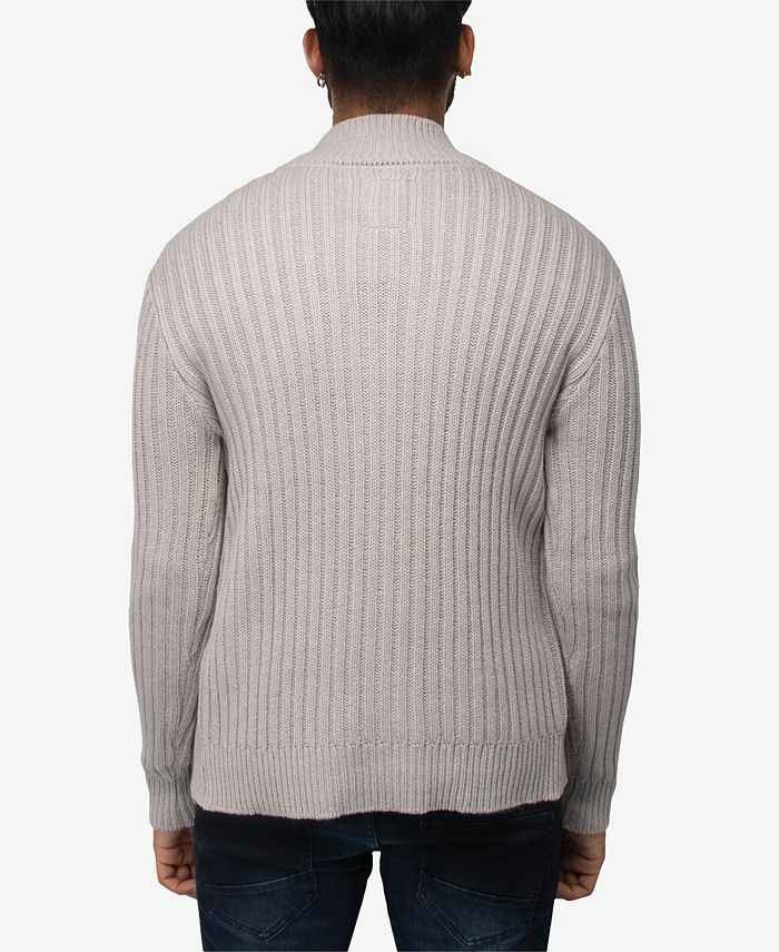 X-Ray Men's Button Up Stand Collar Ribbed Knit Cardigan Sweater - Macy's