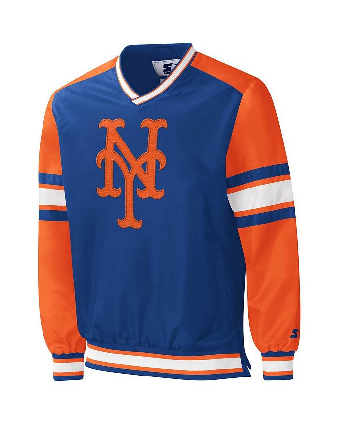 Starter Men's Royal New York Mets Yardline V-Neck Pullover Windbreaker ...