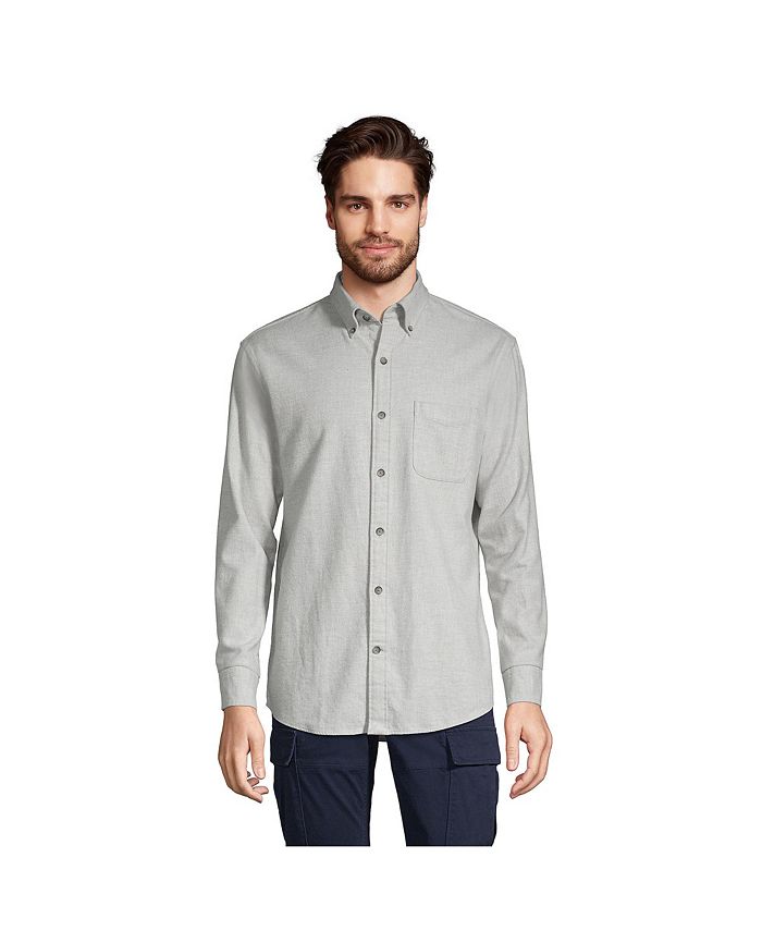 Lands' End Men's Traditional Fit Flagship Flannel Shirt - Macy's