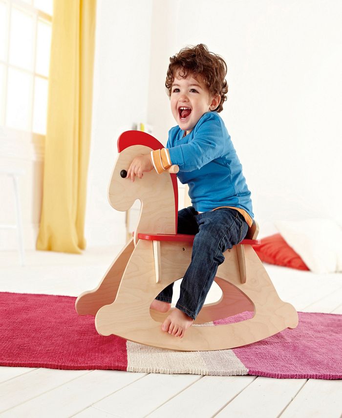 Hape Rock Ride- Beige Wooden Rocking Horse - Macy's