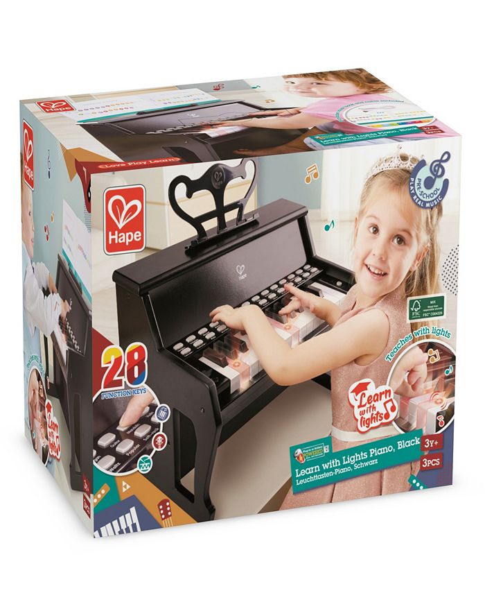 Hape Learn with Lights Black Electronic Piano - Macy's