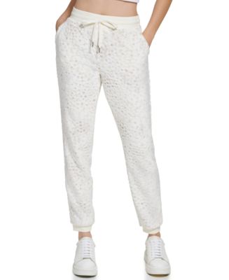 Andrew Marc Sport Women's Novelty Spotted Faux Fur Jogger Pants - Macy's