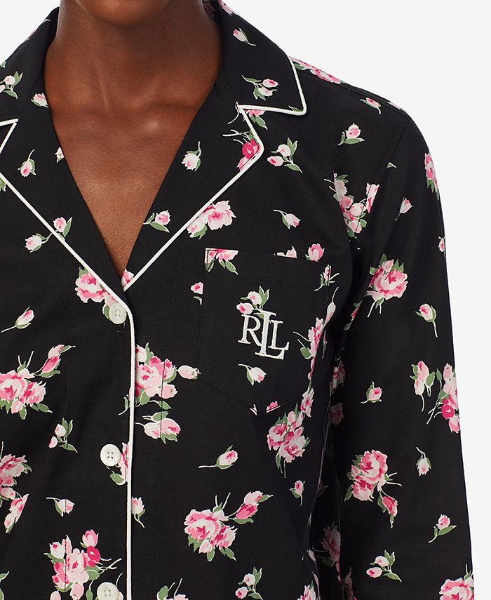 Lauren Ralph Lauren Women's 2-Pc. Notched-Collar Pajamas Set - Macy's