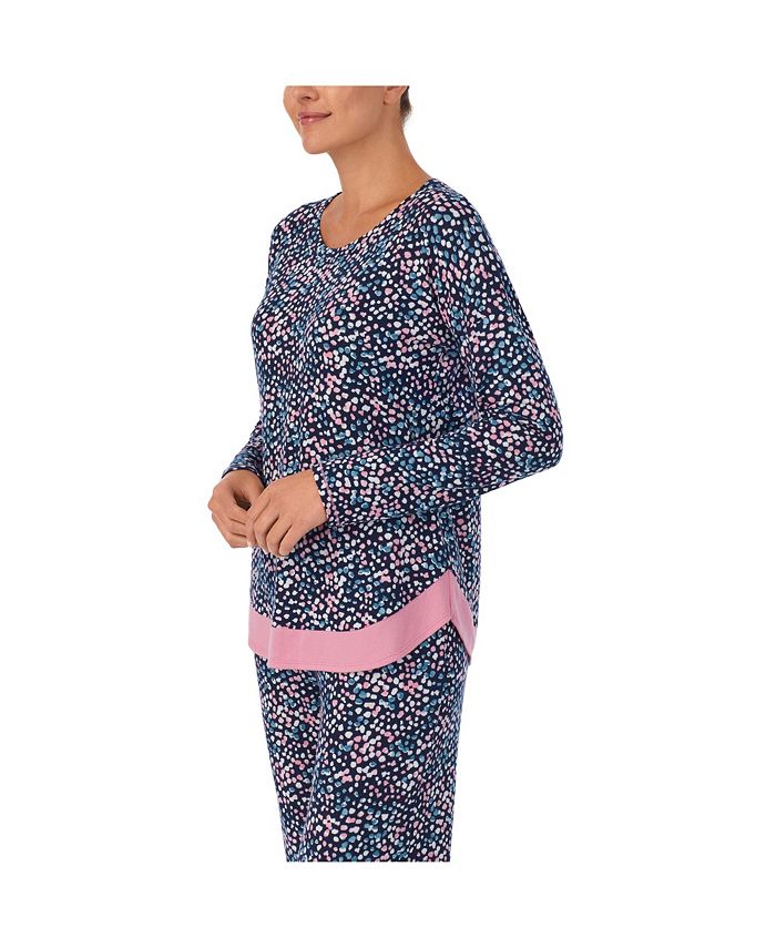Ellen Tracy Women's 2-Pc. Printed Long-Sleeve Pajamas Set - Macy's