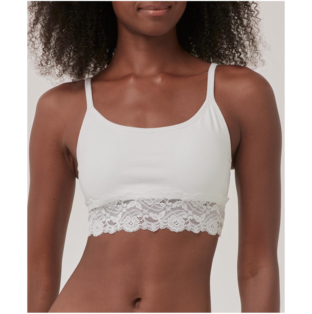 Click here for Pact Womens Lace Smooth Cup Bralette - White prices