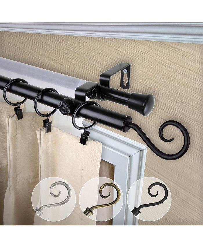 Rod Desyne Curl 13/16" Double Curtain Rod 66-120" - DNU - Macy's