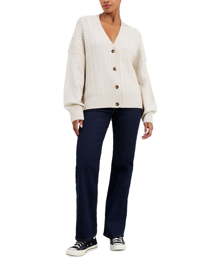 French Connection Women's Babysoft Cable Knit Cardigan - Macy's