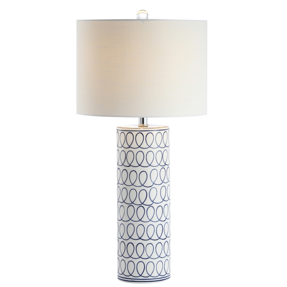 Click here for Loop Ceramic Modern Column Led Table Lamp - White/... prices