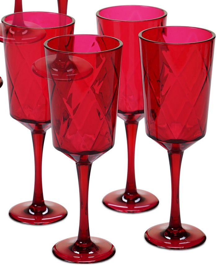 Certified International Ruby Diamond Acrylic Set of 8 All-Purpose ...
