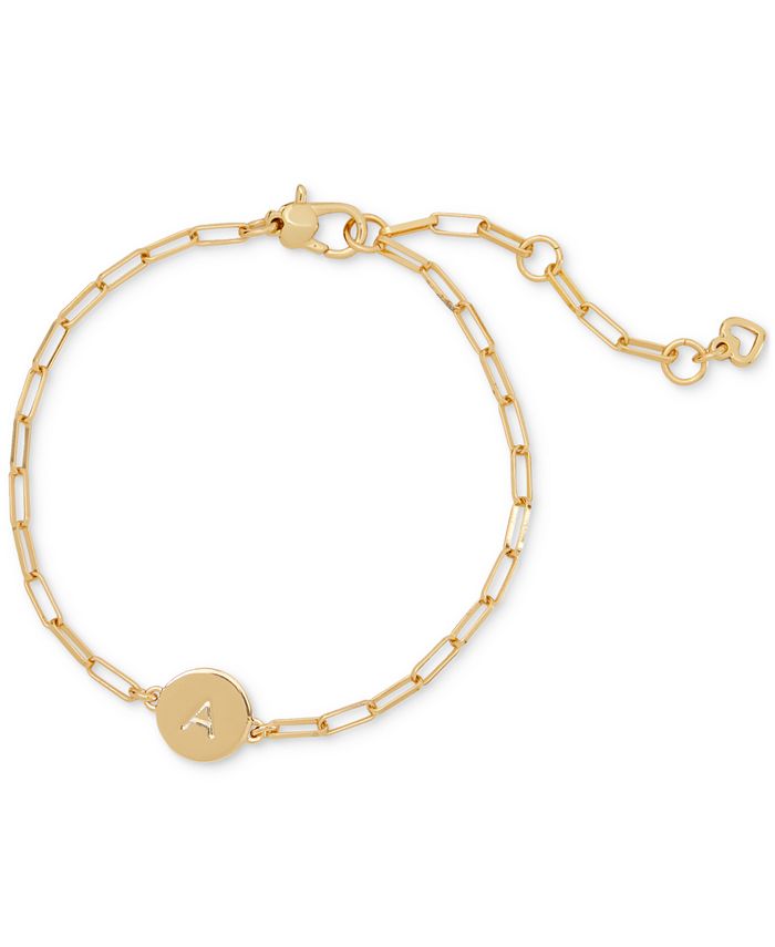 kate spade new york Gold-Tone Initial A Chain Link Bracelet - Macy's