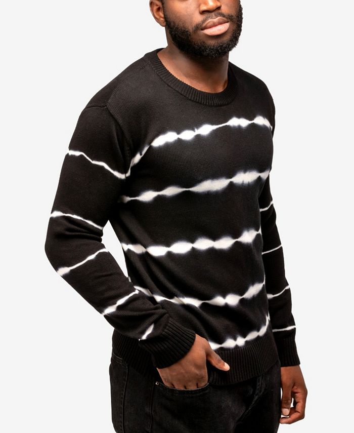 X-Ray Men's Striped Tie Dye Crew Neck Sweater - Macy's