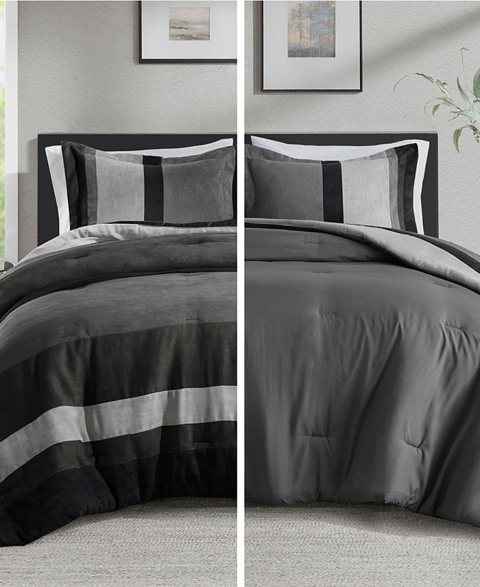510 Design Boulder Stripe Micro Suede 2-Pc. Comforter Set, Twin/Twin XL ...