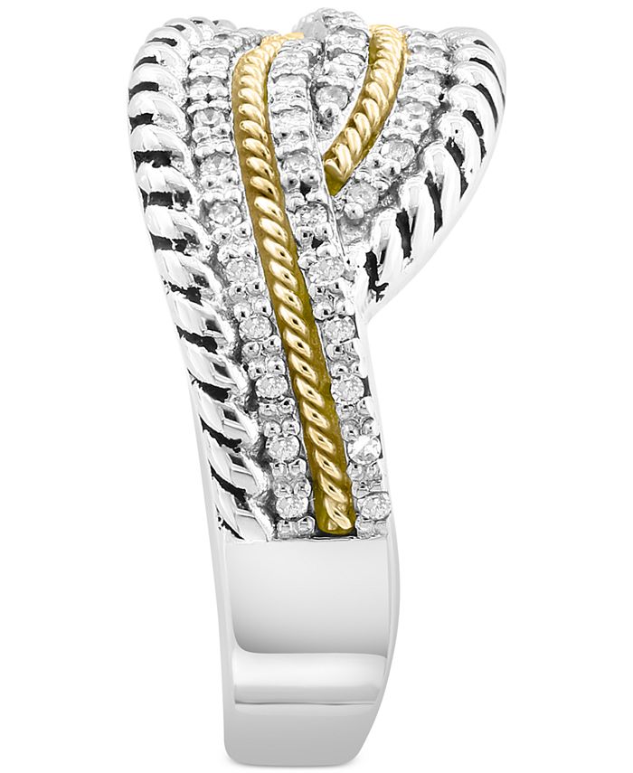 EFFY Collection EFFY® Diamond Swirl Crossover Ring (1/5 ct. t.w.) in ...