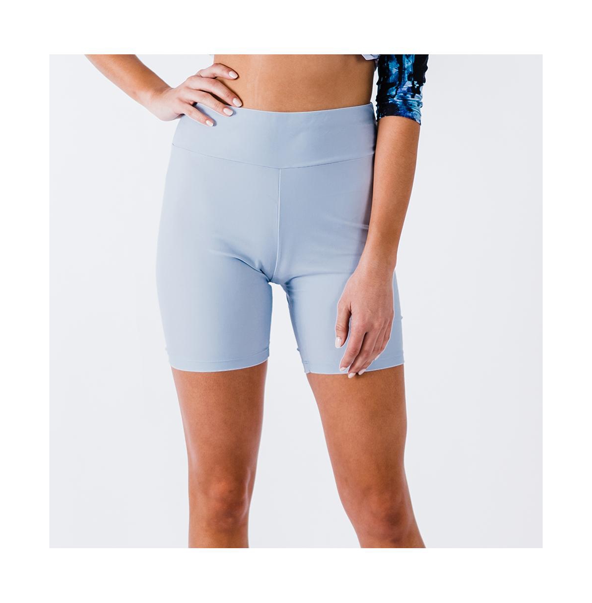 Click here for Calypsa Womens Mid-Thigh Swim Shorts - Dusty blue prices