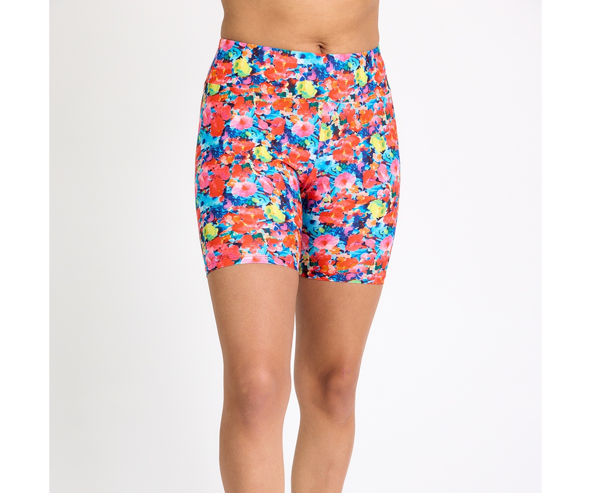 Click here for Calypsa Womens Mid-Thigh Swim Shorts - Aloha flowe... prices