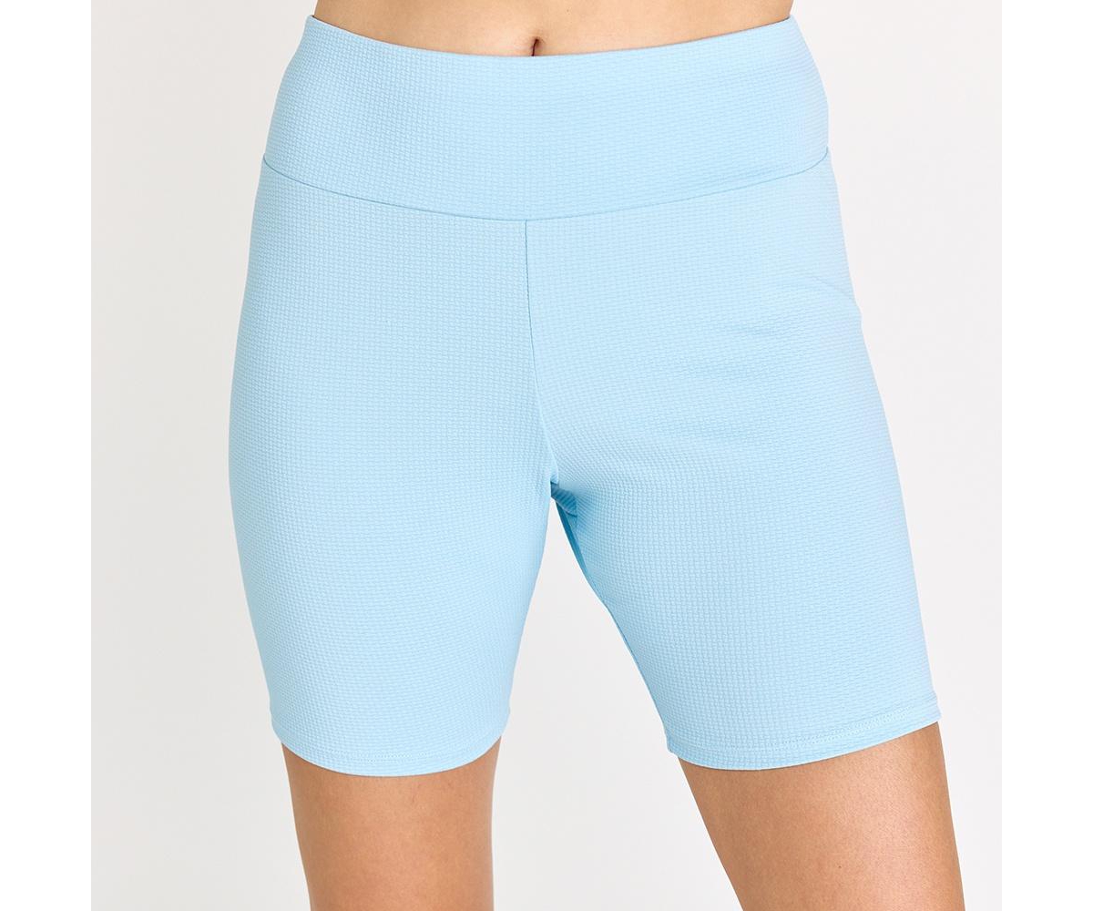 Click here for Calypsa Womens Mid-Thigh Swim Shorts - Sky blue (t... prices