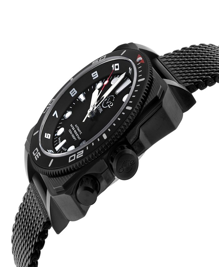 GV2 by Gevril Men's XO Submarine Black Stainless Steel Watch 44mm - Macy's