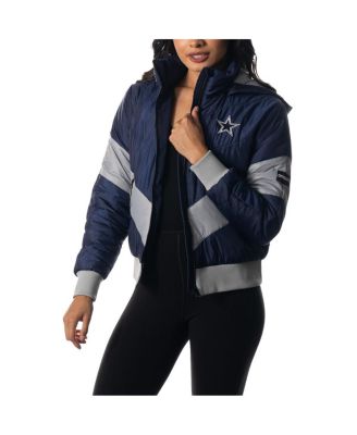 Women's The Wild Collective Navy Dallas Cowboys Puffer Full-Zip Hoodie ...