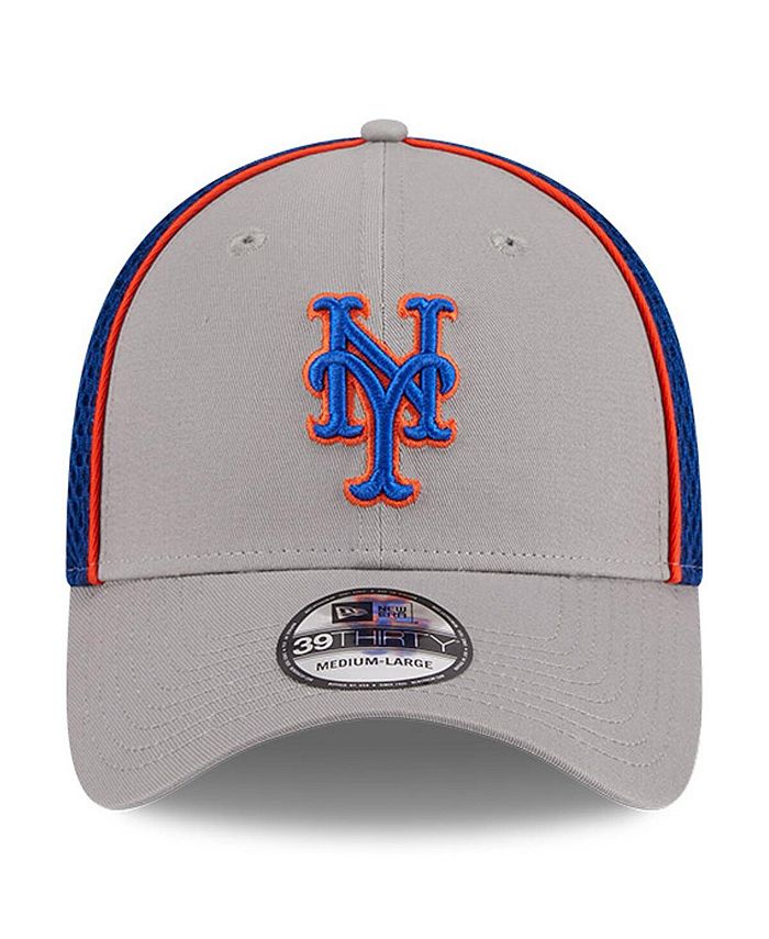New Era Men's Gray New York Mets Pipe 39THIRTY Flex Hat - Macy's