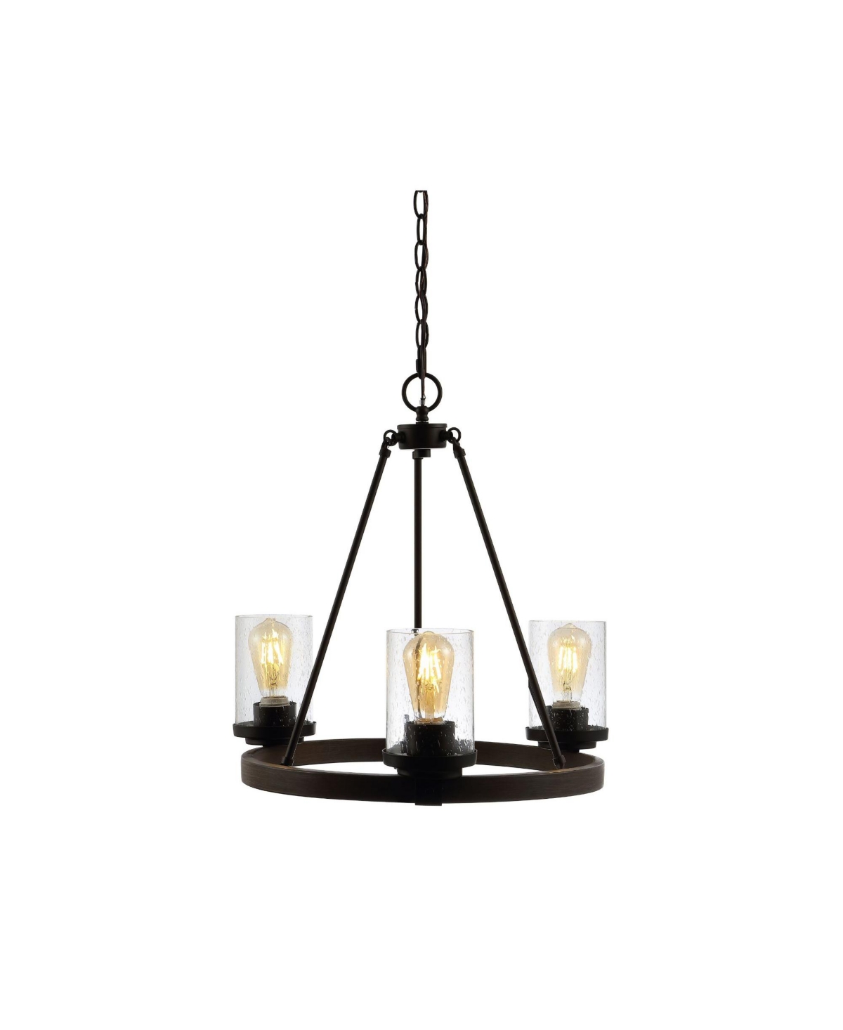 Click here for Coronet 3-Light Iron/Seeded Glass Rustic Farmhouse... prices