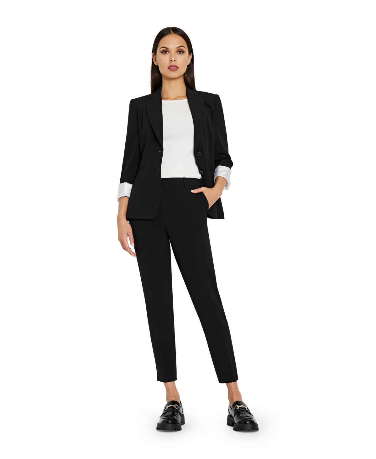 Click here for Tahari Asl Notched Two-Button Blazer - Black prices