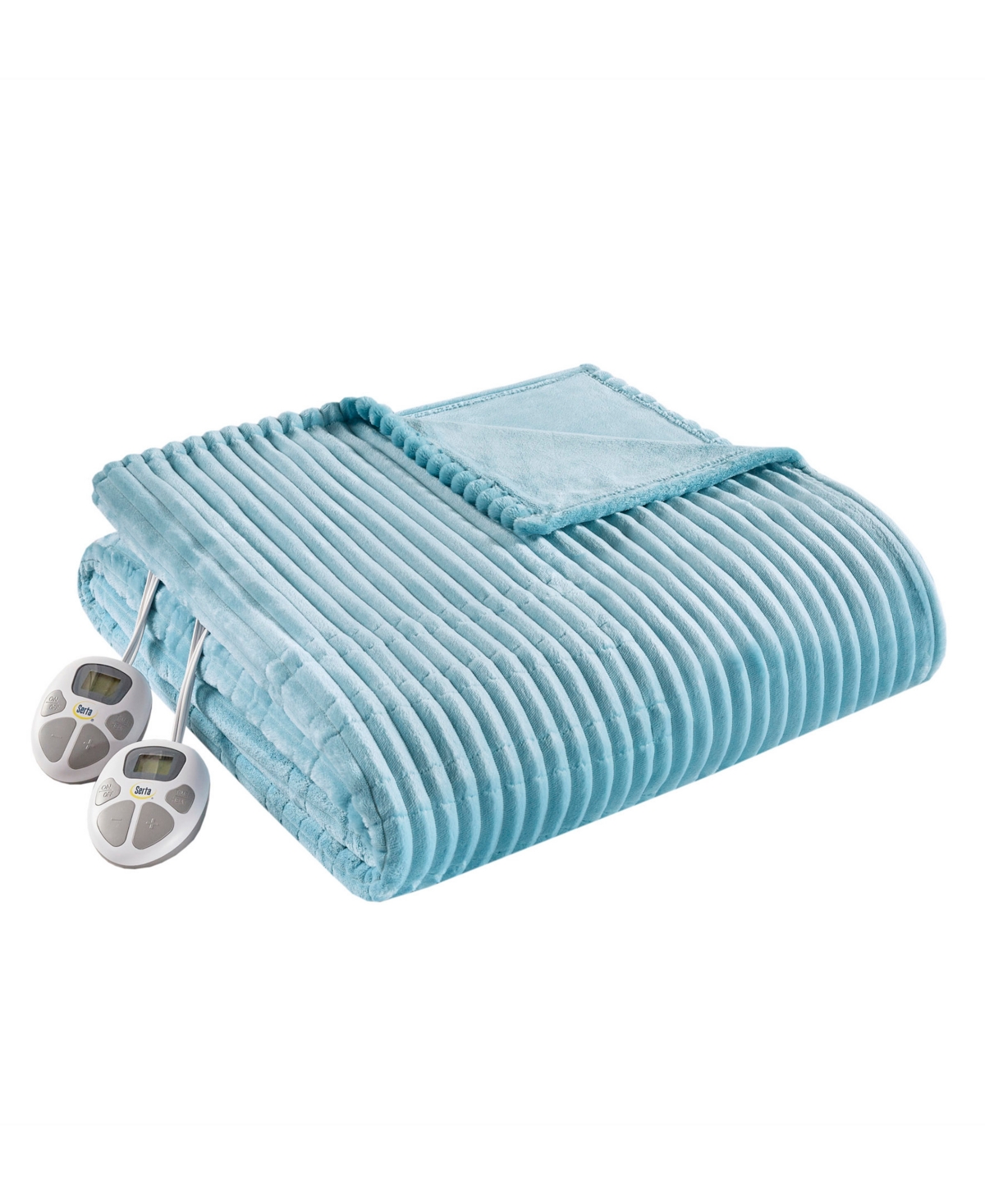 Click here for Serta Corded Plush Heated Blanket  King - Blue prices