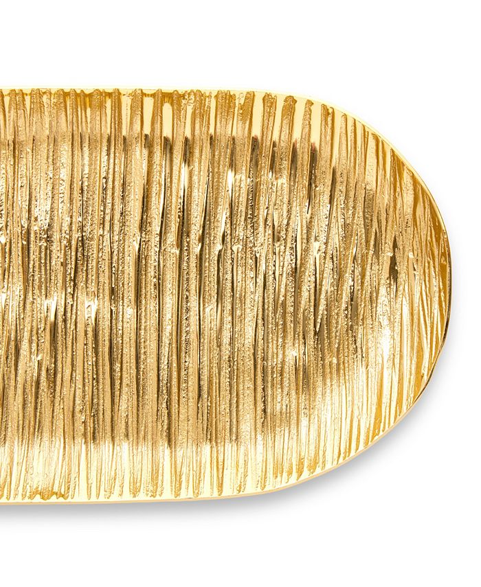 Godinger Oval Textured Aluminum Tray, 12" L x 6" W - Macy's