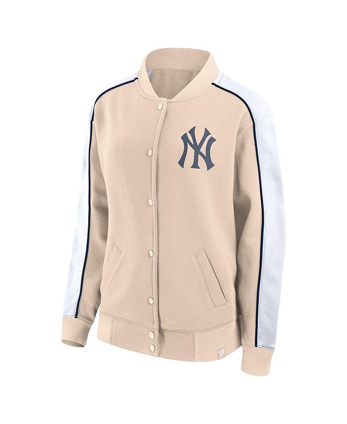 Fanatics Women's Tan New York Yankees Luxe Lounge Full-Snap Jacket - Macy's