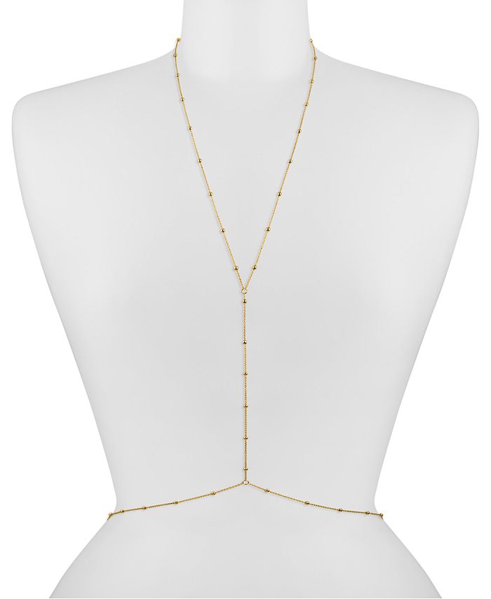 OMA THE LABEL 18k Gold-Plated Dainty Bead Body Chain - Macy's