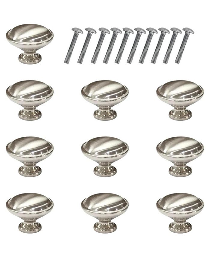 Mascot Hardware Bifold 1-1/4 in. Satin Nickel Round Metal Cabinet Knobs 10 Pack - Macy's