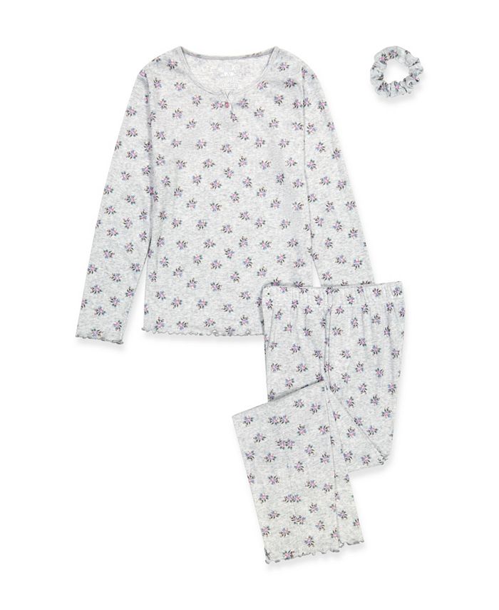 Max & Olivia Little Girls Pajama Set with Scrunchie, 2 Pc. - Macy's