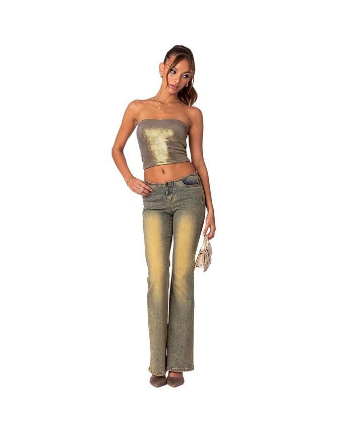 Edikted Women's Spotlight metallic tube top - Macy's