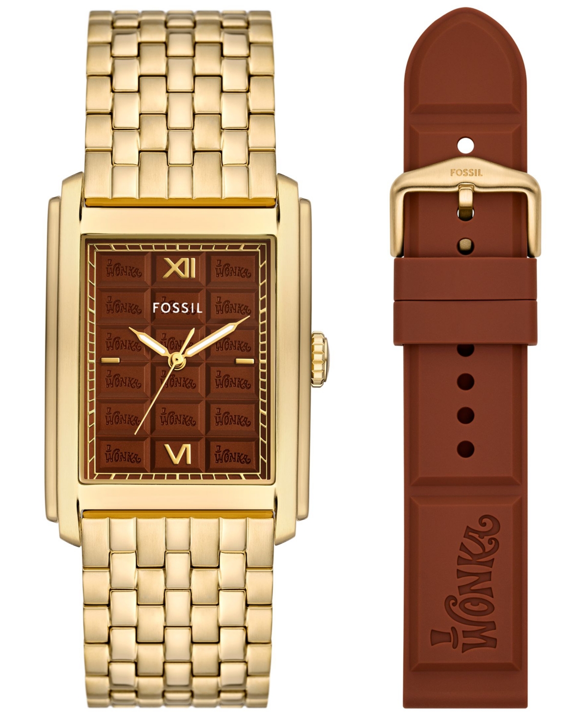 Fossil X Willy Wonka Limited Edition Men's Three-Hand Gold-Tone ...