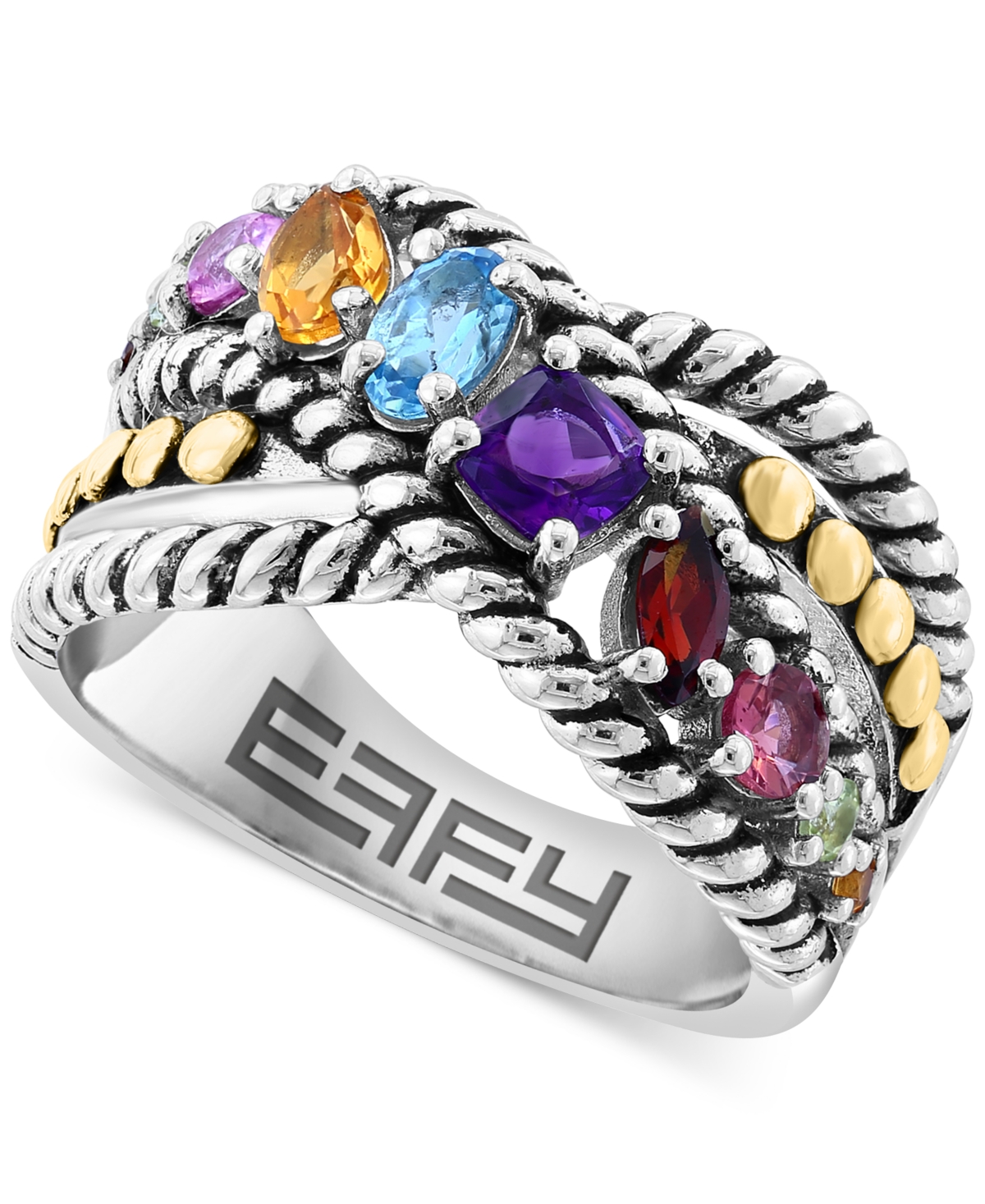 Click here for Effy Multi-Gemstone Crossover Statement Ring (1-1/... prices