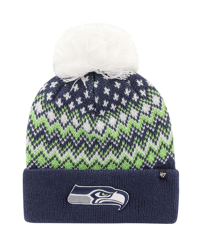 '47 Brand Women's College Navy Seattle Seahawks Elsa Cuffed Knit Hat ...