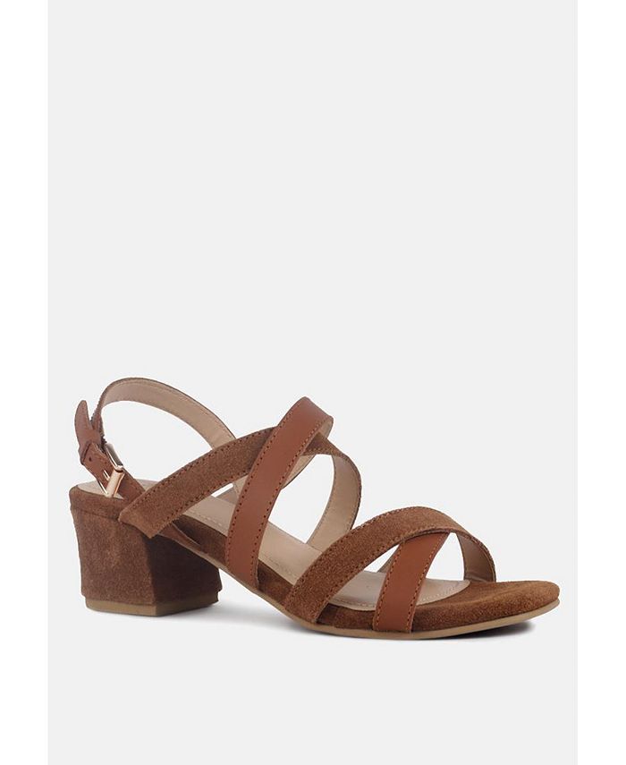 Rag & Co ASTRID Womens Mid Heeled Block Leather Sandal - Macy's