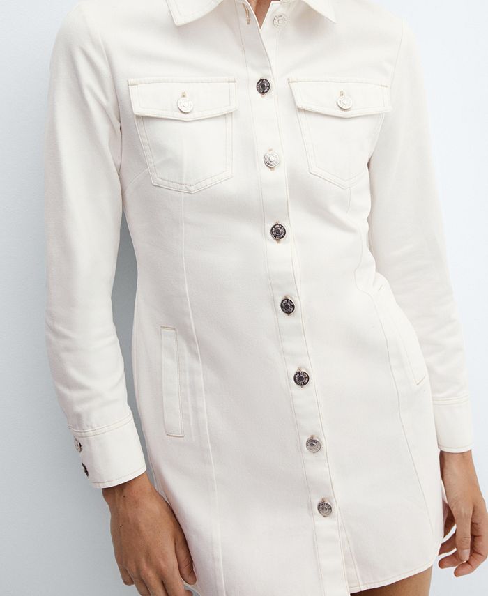 MANGO Women's Button Denim Dress - Macy's