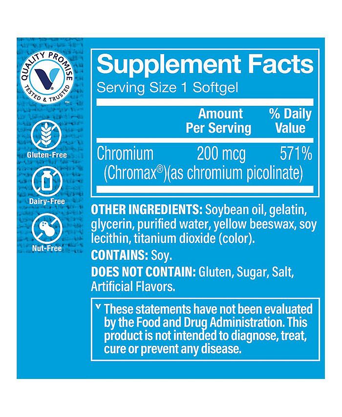 The Vitamin Shoppe Chromax Chromium Picolinate - Supports Glucose & Fat ...