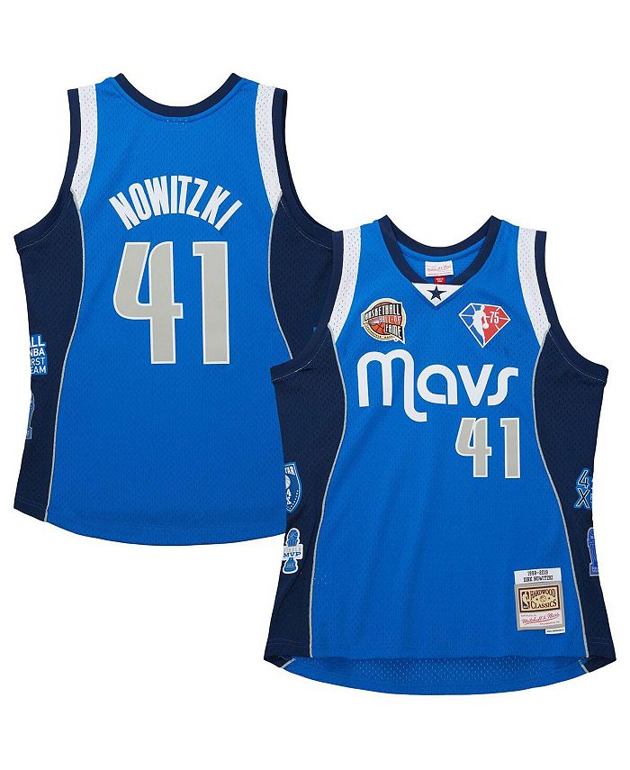 Mitchell & Ness Men's and Women's Dirk Nowitzki Blue Dallas Mavericks ...