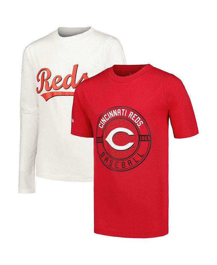 Stitches Big Boys Red, White Cincinnati Reds T-shirt Combo Set - Macy's