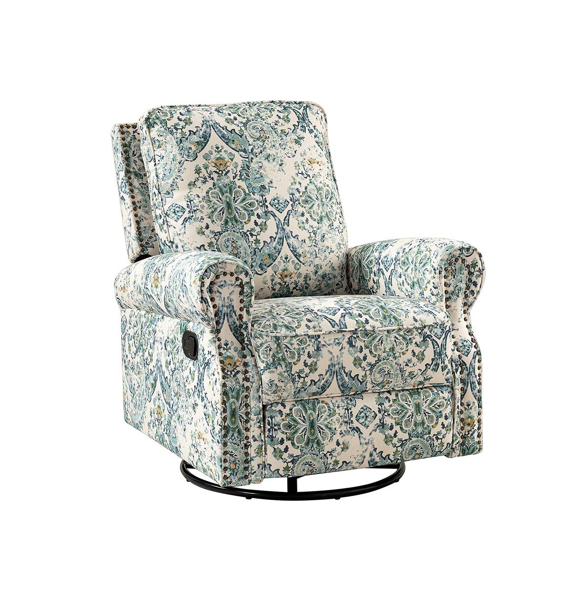 Click here for Evelia Floral Swivel Rocker Manual Recliner - Beig... prices