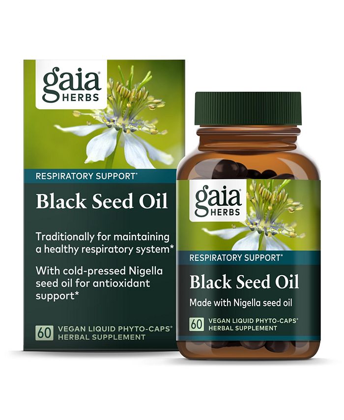 Gaia Herbs Black Seed Oil - Cold-Pressed Capsules for Lung, Respiratory ...